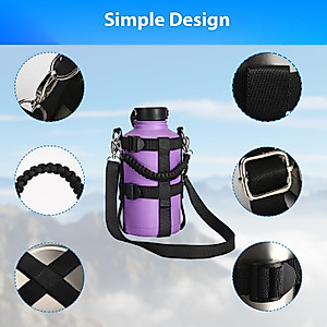 QICAIPO Water Bottle Holder with Strap And Paracord Handle, Crossbody Water Bottle Carrier Sling Bag For 40oz 64oz Jugs
