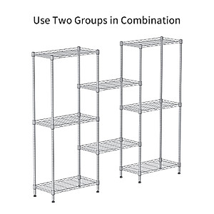 SINGAYE 4 Shelves Adjustable Storage Shelf Wire shelving Storage Rack 520lbs Loading Capacity Standing Shelf Units,23.2" W x 13.4" D x 47.2" H for Kitchen Office Pantry Room,Silver