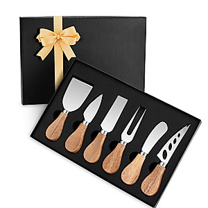 6-Piece Stainless Steel Cheese Knives Set, Complete Premium Stainless Steel Cheese Knives Collection Charcuterie Board Accessories for Thanksgiving, Christmas, New Year