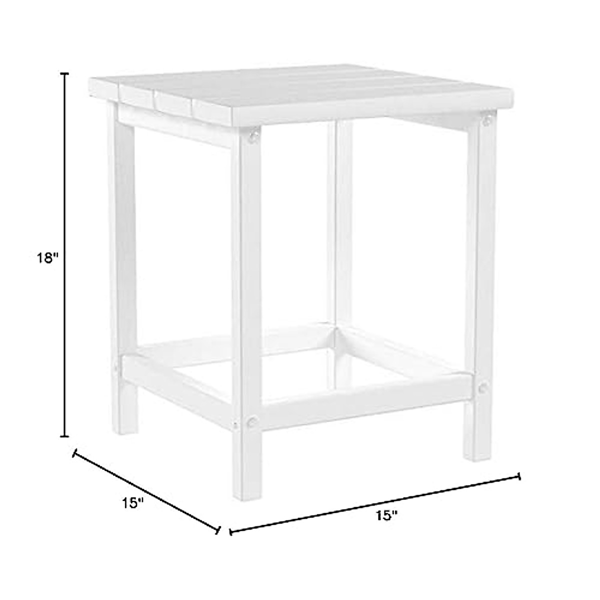 POLYWOOD ECT18WH Long Island 18" Side Table, White