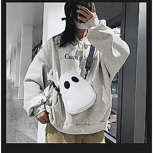 LoveWLC Special Ghost Face Handbags,White PU Ladies Purse