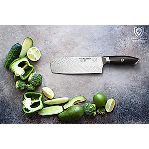 Dalstrong Nakiri Knife - 7 inch - Omega Series - BD1N-V Hyper Steel Kitchen Knife - G10 Woven Fiberglass Handle - Razor Sharp Knife - Professional Vegetable Cooking Knife - Leather Sheath Included