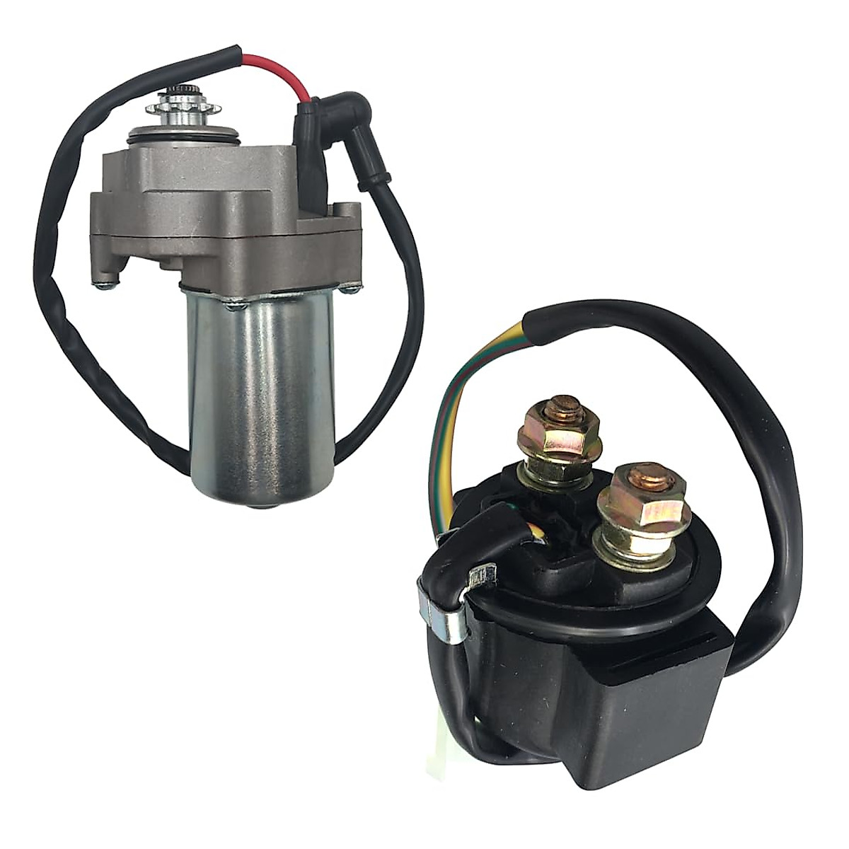 Cylinman Starter Solenoid Relay with Starter Fit for Chinese 110cc 125cc 150cc 200cc 250cc ATV Quad Bikes for GY6 50cc 150cc 200cc 250cc Scooter ATV Moped Go Karts Quad 4 Wheelers
