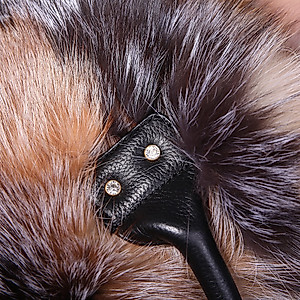 URSFUR Women's Winter Handbag Real Fox Stachel Bag Purse