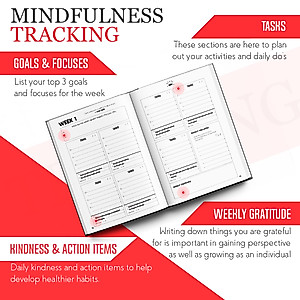 A Better Today Wellness Planner and Journal - Best Weekly and Monthly Calendar for Happiness, Gratitude, and Focus. - Achieve Your Goals to Accomplish Your Better Today - 6 Months Undated (Black)