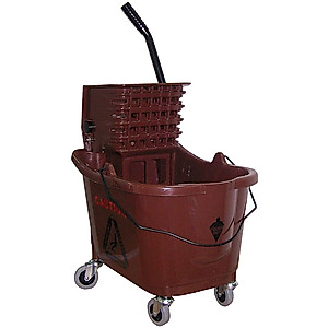 Mop Bucket and Wringer, 8-3/4 gal, Brown