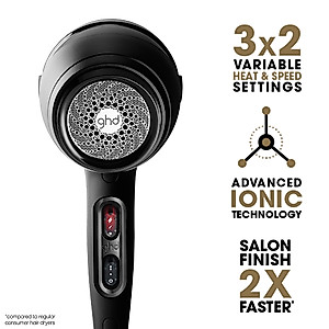 ghd Air Professional Blowout Duo — 1600w Hair Blow Dryer (Black) and The Blow Dryer Ceramic Vented Round Brush - 1.3 inch Barrel, 35mm Barrel, Size 2 (Black)