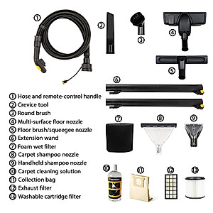 Vacmaster VK609PFR 0201 6 Gallon 5.5 Peak HP 3-in-1 Wet/Dry/Upholstery Shampoo Vacuum Cleaner