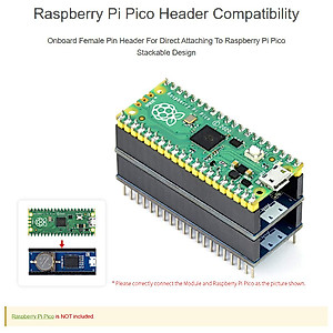 Coolwell Waveshare Precision RTC Module for Raspberry Pi Pico Series, Onboard DS3231 Chip with Female Pin Header Stackable Design