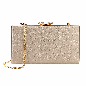 ZHANNI Clutch Purses for Women Elegant Evening Bag Handbag Party Wedding Clutch (Gold)