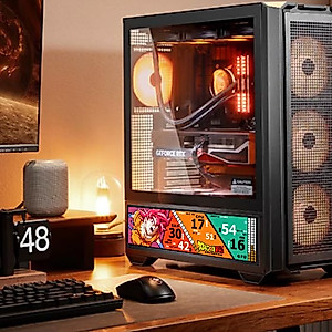 LESOWN 7.84 Inch Stretched Bar Monitor Mini Aida64 Data Temperature Display HDMI 400x1280 IPS USB Small Screen PC Case Sensor Panel Long Stretched Bar Display for PC