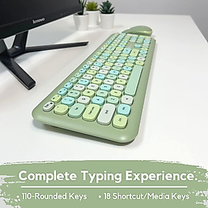 X9 Green Keyboard and Mouse Combo - 2.4G Wireless Connectivity - Transform Your Space with a Cute Wireless Keyboard and Mouse Retro Set - Colorful Keyboard and Mouse - Aesthetic Keyboard