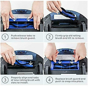 TOPINCN Replacement Main Brush Roller for Bagotte BG600 Robot Vacuum,Sweeper Main Brush Accessories Parts and Brush Guard Set Vacuum Parts