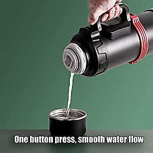 Insulated Water Bottle,Stainless Steel Double Wall Vacuum Bottle with Cup Lid – Thermos for Hot & Cold Drinks or Food-Thermos for Travel–73 oz