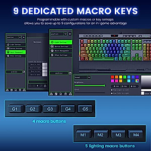 RisoPhy Pro Wired Mechanical Gaming Keyboard, Hot Swappable Red Switches Mechanical Keyboard, Linear & Silent, RGB Backlit, Programmable Macro, Magnetic Wrist Rest, Media Control (Limited Edition)