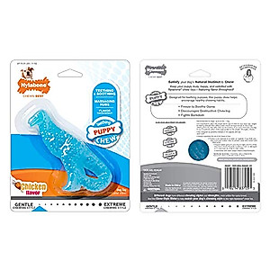 Nylabone Puppy Starter Kit with Chew Toys - Puppy Toys and Chew Treat Bundle - Puppy Supplies - Chicken and Bacon Flavors, Small/Regular (6 Count)