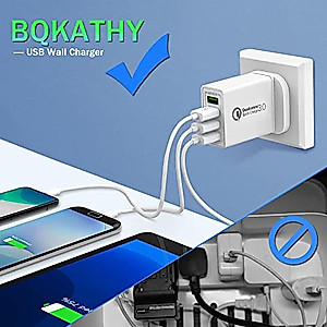 USB Charger 40W QC3.0 USB Wall Charger, 5V/3.1A 4-Port Charging Block Fast USB Wall Plug for iPhone 12 Pro Max/Mini/11/XS Max/XR/X/8/7/6, iPad, Samsung S8/S9, Note8/9, LG, HTC, Moto, Switch and More