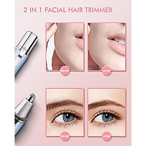 SUPRENT Nose and Ear Hair Trimmer, Wet & Dry Trimmer for Women, IPX7 Waterproof Design, Stainless Steel Rotation Blade, Portable Use