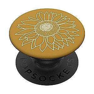 Sunflower Flower Floral Botanical Nature Mustard Yellow PopSockets PopGrip: Swappable Grip for Phones & Tablets