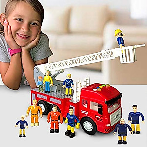 FUNERICA 10-Set Toy Figures of Fireman and Family People for Kids, Children, Toddlers, Boys and Girls Pretend Play. Firemen, Action Party Supplies Figurines