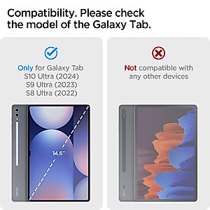 Spigen Thin Fit Pro Designed for 14.6 inch Galaxy Tab S10 Ultra Case (2024), Galaxy Tab S9 Ultra Case (2023), Galaxy Tab S8 Ultra Case (2022) Kickstand & S Pen Holder Compatible with Keyboard - Black