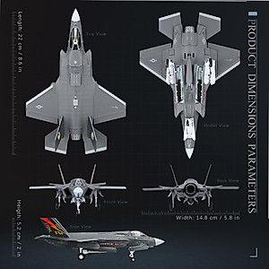 1/72 F35B Lightning II Attack Fighter Plane Metal Aircraft Model Military Airplane Model Diecast Plane Model for Collection or Gift