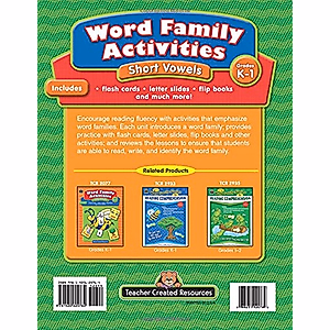 Word Family Activities: Short Vowels Grd K-1: Short Vowels Grd K-1