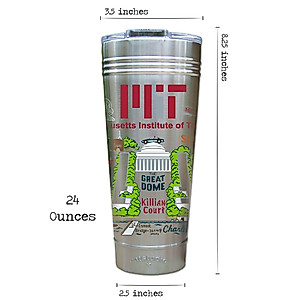 Catstudio Massachusetts Institute of Technology (MIT) of Collegiate Thermal Tumbler | Triple Wall Insulation With Non Slip Bottom | Great College Travel Cup for Water, Coffee, Tea, or Smoothies