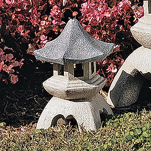 Design Toscano NG29869 Asian Decor Pagoda Lantern Statue, Medium, Two Tone Stone Finish