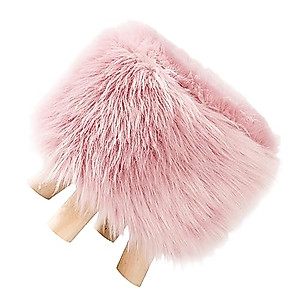 JEWEDECO Plush Footrest Stool Kitchen Step Stool Non-Slip Stool Floor Chair Stools Chairs for Dressers for Furry Floor Foot Rest Potty Training Stool Polyester