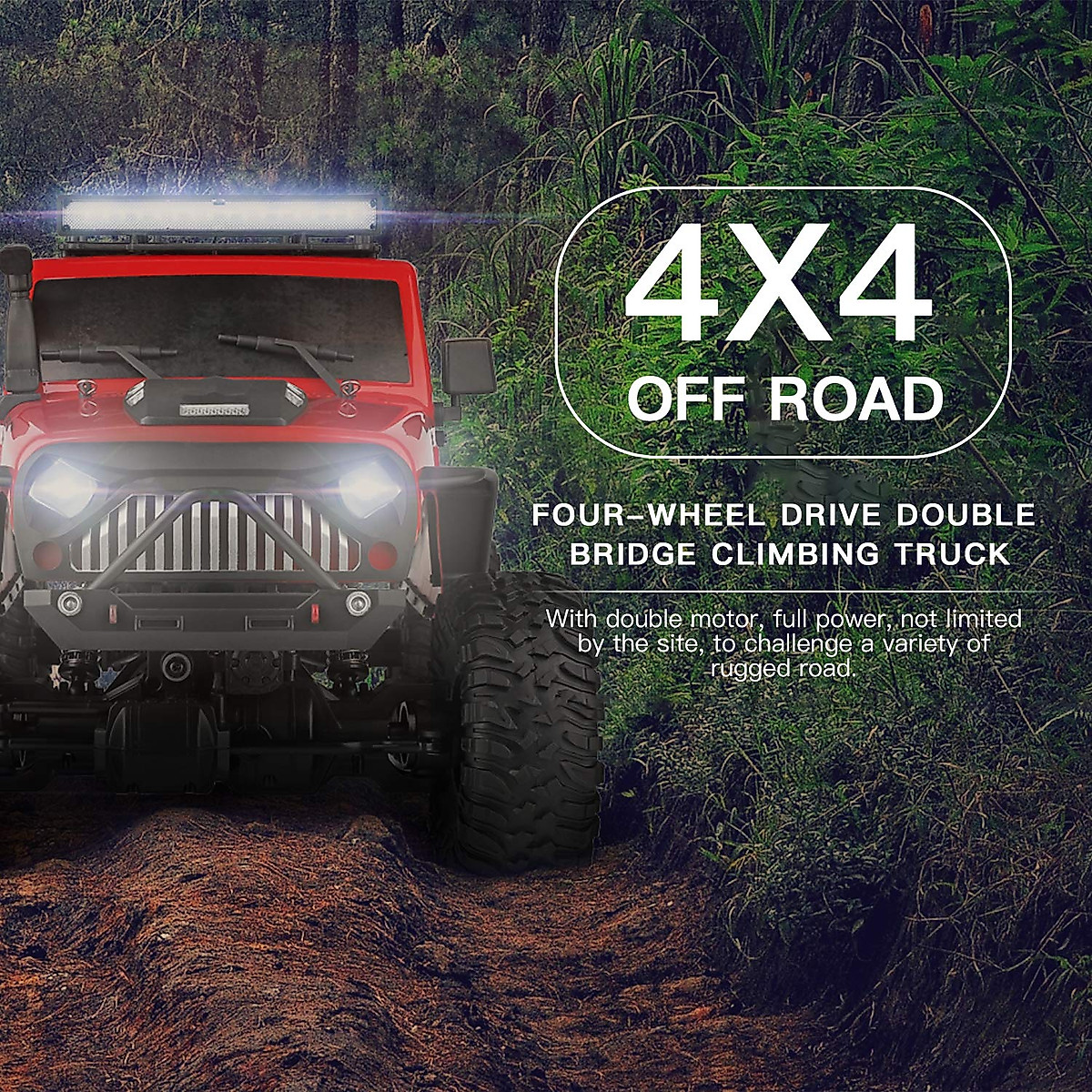 GoolRC WLtoys 104311 RC Car, 1/10 Scale 4WD 2.4Ghz Remote Control Car, Brushed Motor Off-Road Crawler Car RTR for Kids and Adults