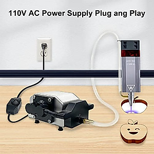 LASER TREE Air Assist, Laser Air Assist Pump for Laser Cutter and Engraver, Adjustable 10-30 L/Min Airflow for Laser Cutting and Laser Engraving, Protect Laser Module Lens, Smooth Edge Clean Cuts