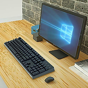 VELOCIFIRE Gaming Keyboard Mechanical, VM02WS 104-key Full Size Gaming Keyboard Ergonomic with Red Switches White Backlit & High Battery Lasting for Copywriters, Typists, Programmer(Black)