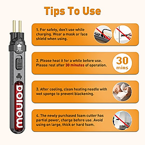 DOINOW 6 in 1 Cordless Hot Wire Foam Cutter Kit, Upgraded Hot Knife Foam Cutter, LED Light & USB-C Charging, 1022℉ Foam Cutter Tool for Small Project, Styrofoam Carving, Crafting