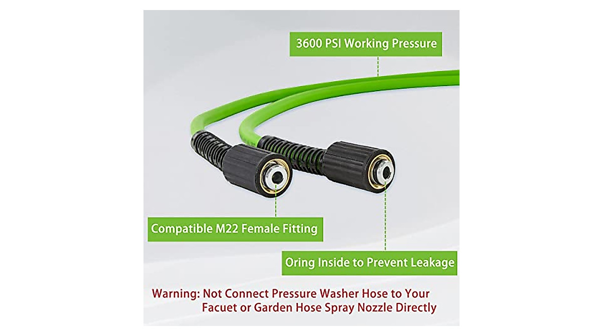 PWACCS 50 FT Pressure Washer Hose - Kink-Resistant 3600 PSI Extension