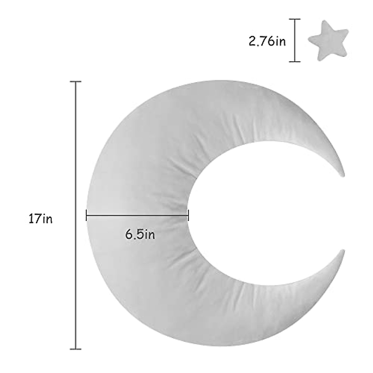 M&G House Newborn Photography Posing Pillow Crescent Moon Pillow Star Pillows Posing Beans Moon Pillow Stars Set Infant Boy Girl Baby Picture Prop(Gray)