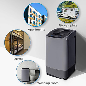 Euhomy Compact Dryer 1.8 cu. ft. Portable Clothes Dryers with Exhaust Duct with Stainless & Comfee Portable Washing Machine, 0.9 cu.ft Compact Washer With LED Display, 5 Wash