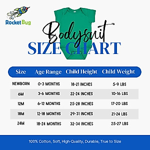 Rocket Bug Greetings Alien Baby Bodysuit, Kids Soft, and Short Sleeve Cotton Bodysuit, Newborn Baby Girl & Boy Gift - (12-18 months, Green)