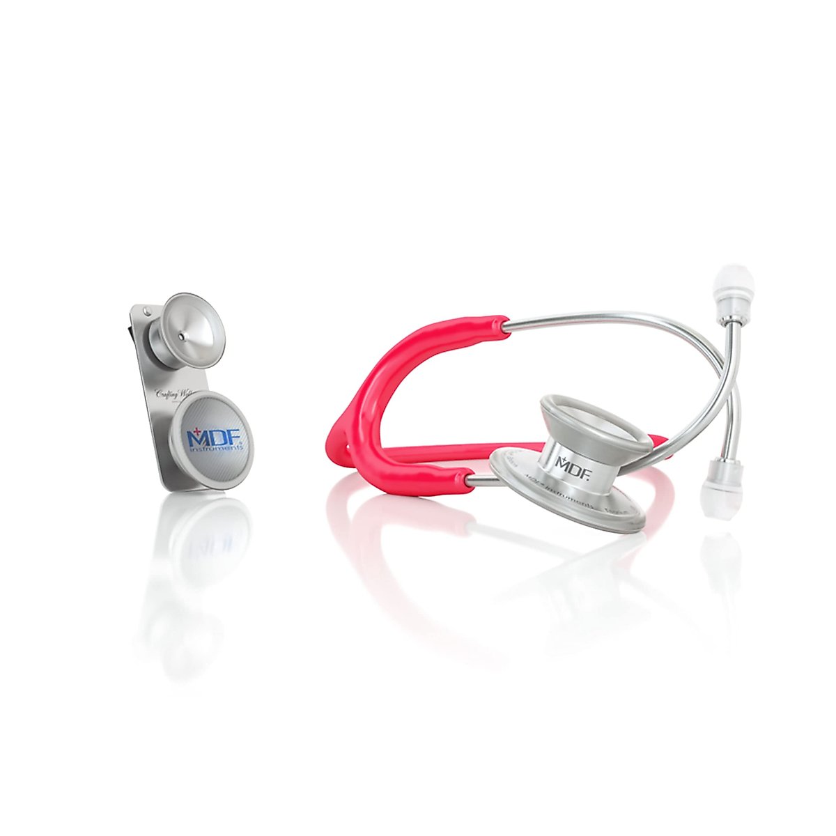 MDF Instruments MD One Epoch Lightweight Titanium Stethoscope (Raspberry) + MDF Pediatric Attachment with Clip