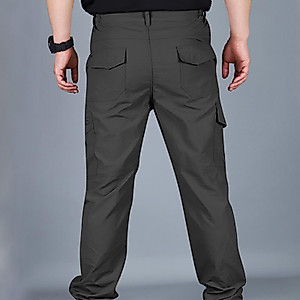 recent orders placed by me on amazon Mens Casual Pants Classic Fit Stretch Elastic Multi Pockets Cargo Pants Loose Straight Sweatpants Tactical Pants men clothing Black 2X