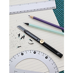 FantastiCAR 2-Pack Snap-Off Retractable Utility Knife, with Brass Dial Wheel Manual-Lock for Precision Trimming Cutting Jobs (60 Degree and 30 Degree Blade)