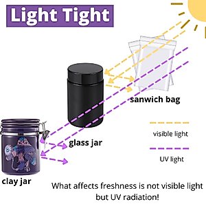 Smell Proof Container (500ml - 1 Oz), Mushroom Stash Jar Airtight Container -Separate Space for Humidity Pack, Smell Proof Jar Stash Container Cute Storage Box Case, Clay Odor Proof Container, Purple