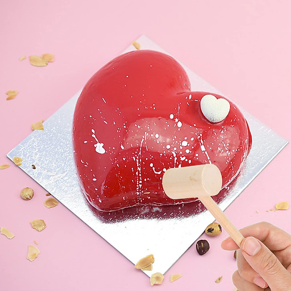 DEAYOU 60 PCS Mini Wooden Hammers Mallets, Crab Mallet Wood Hammer for Chocolate, Breakable Hearts, Small Multi-Purpose Hardwood Cracking Tool Beating Gavel for Lobster, Seafood, Shellfish, Crafts