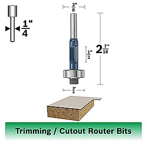 Bosch 85217M 3/16 In. Carbide Tipped 1-Flute Overhang Cutoff Bit