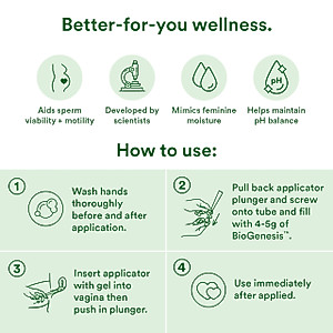 Good Clean Love Biogenesis Fertility-Friendly Lubricant, Water-Based Lube for Women & Couples Trying to Conceive, with Magnesium and Calcium Ions, Personal Lubricant, Safe for Toys, 2 Oz (2-Pack)