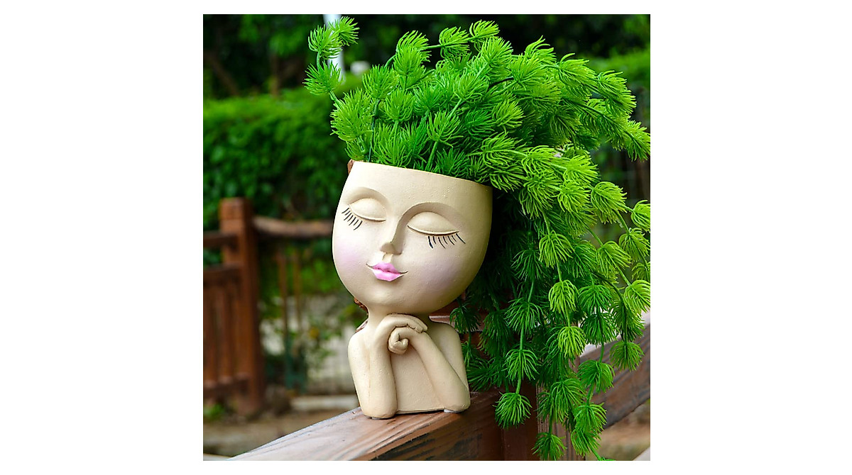 Face Planter Pot Head Planters, Lady Heads Flowerpot, Cute Girl Faces ...