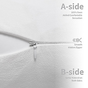 Pallene Decorative Linen Burlap Throw Pillow Covers 18x18 Set of 2, Solid Square Couch Pillow Covers for Sofa Bed Living room, White