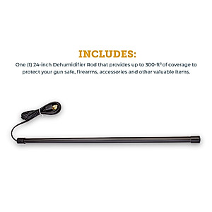 SnapSafe Gun Safe Dehumidifier Rod 24 Inch, Black, 75905 -Maintenance-Free Plug-In Electric Dehumidifier Eliminates Moisture for Gun Safes & Cabinets to Help Prevent Rust & Corrosion in Your Gun Vault