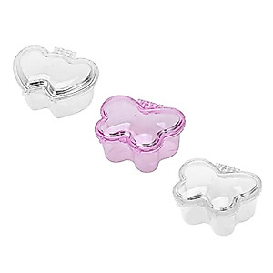 Kisangel 3pcs box Containers Decorative Organizer Holder Practical Plastic Trinket Art Desktop Bead Multi-purpose Multifunction Case Base Shape Candy Butterfly Cosmetic Nail Mini Small