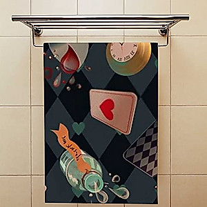 Hand Towels Face Towels Set of 2 Wonderland Floating Decoration Soft Comfortable Polyester Microfiber Fast Water Absorbent Towels for Bathroom Kitchen 30X15 Inch